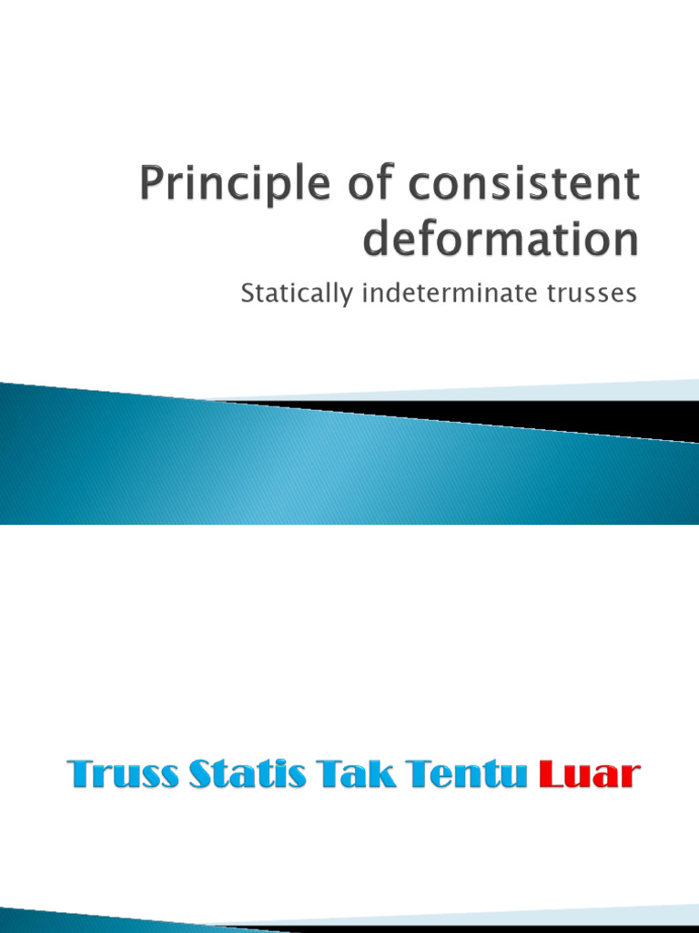 4 Consistent Deformation Method For Statically Indeterminate Truss | PDF