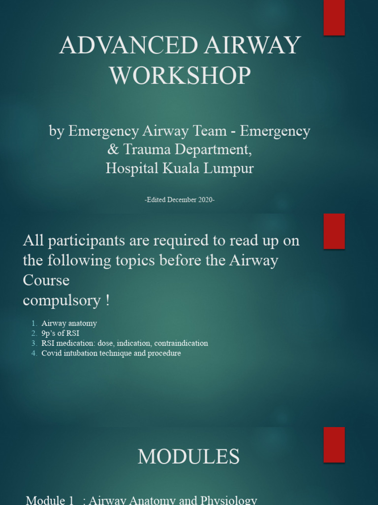 Airway Course Preparation - For Participants | PDF | Medicine ...