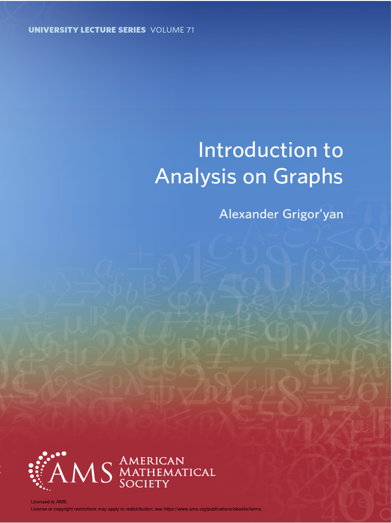Introduction To Analysis On Graphs - Grigor'yan | PDF | Vertex (Graph Theory) | Mathematics