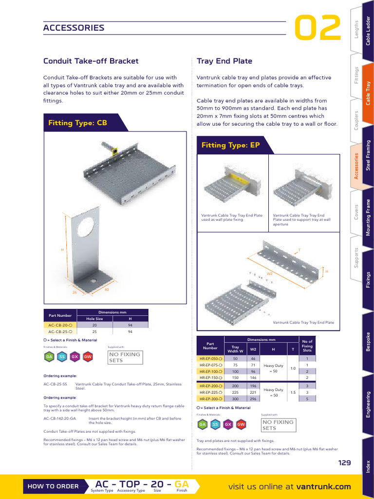 Vantrunk Accessories Data Sheet | PDF