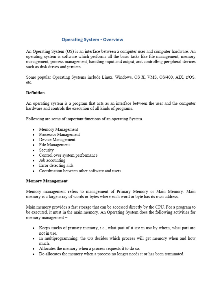 Operating System Notes | PDF | Thread (Computing) | Process (Computing)