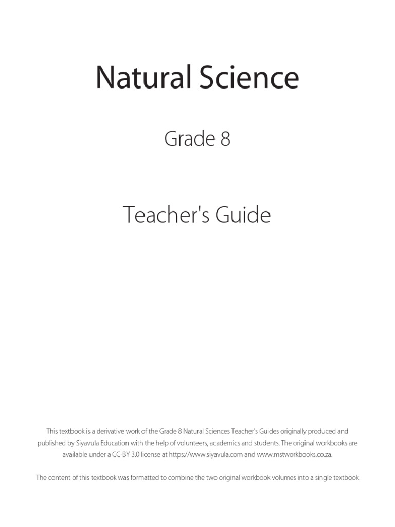 Grade 8 Natural Science - Teacher Guide | PDF | Cellular Respiration | Photosynthesis