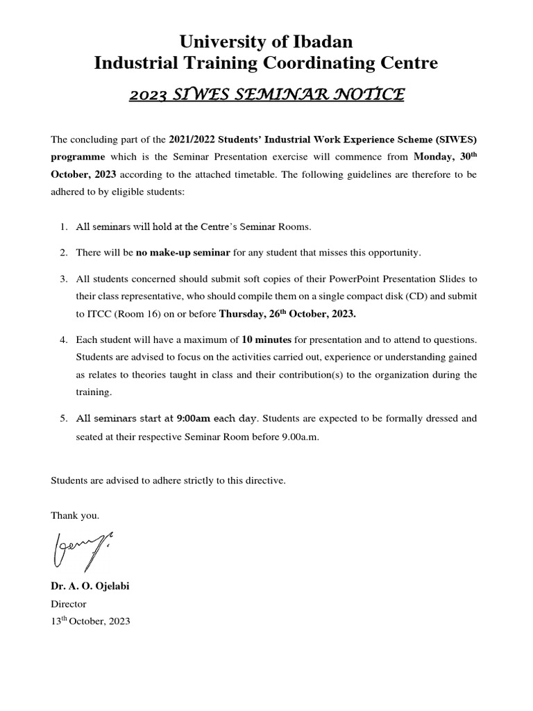 2023 SEMINAR TIMETABLE - 2021-2022 Seminar | PDF