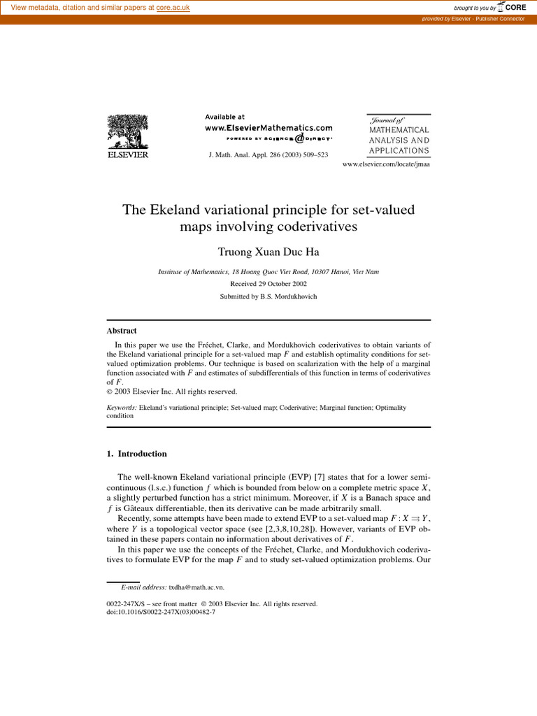 Truong Xuan Duc Ha | PDF | Mathematical Optimization | Banach Space