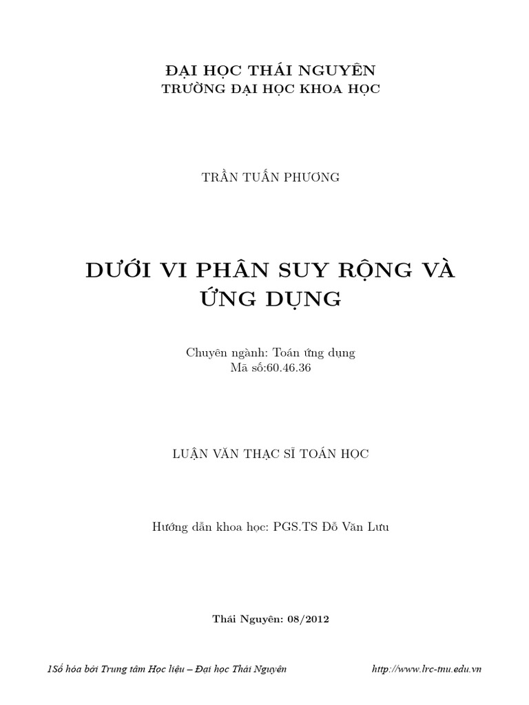 LV Dư I VI Phân Suy R NG Và NG D NG | PDF