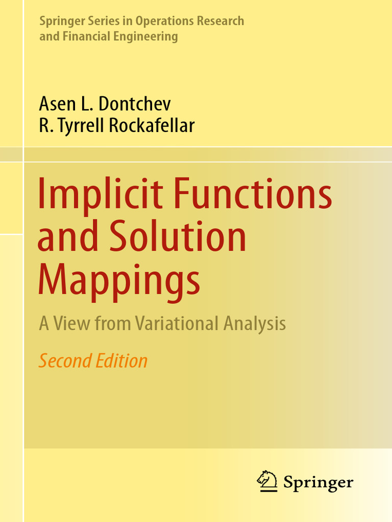 Dontchev - Implicit Functions and Solution Mappings | Download Free PDF ... Dontchev - Implicit Functions and Solution Mappings | Download Free PDF ...