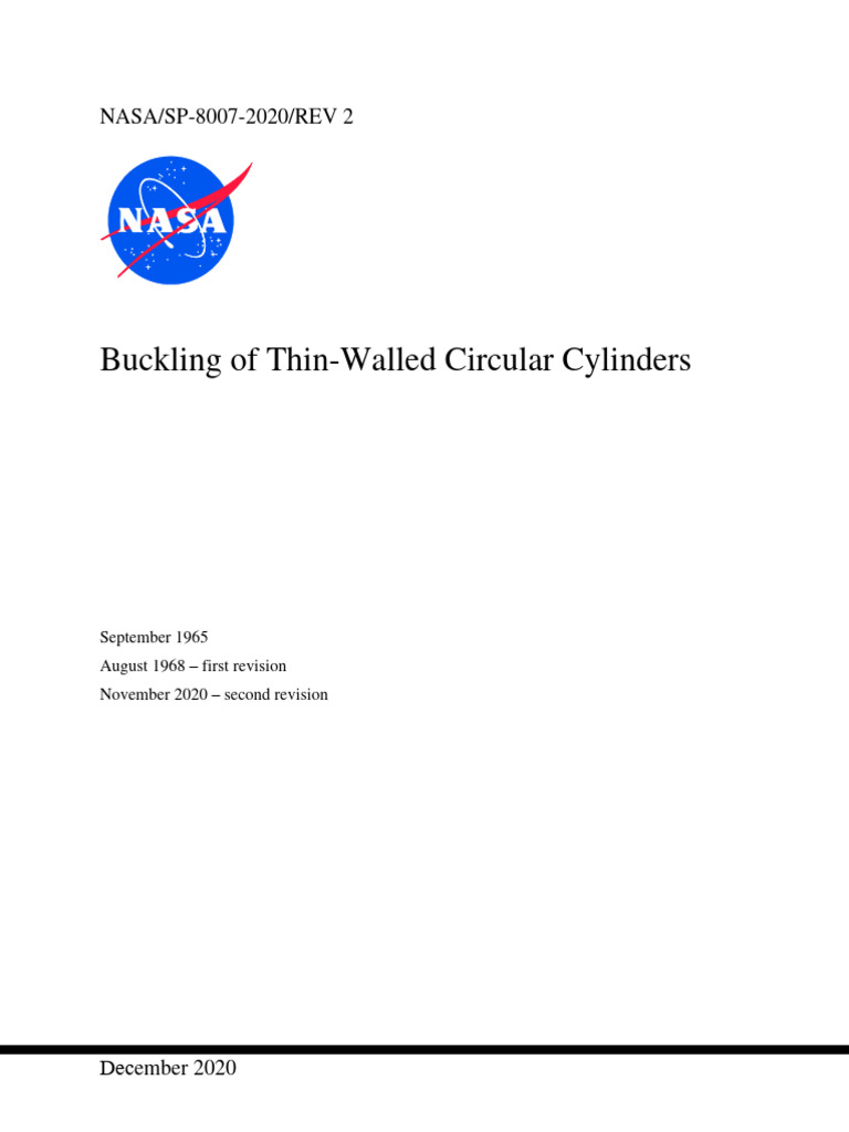 .NASA SP 8007 2020Rev2FINAL | PDF | Buckling | Stress (Mechanics)