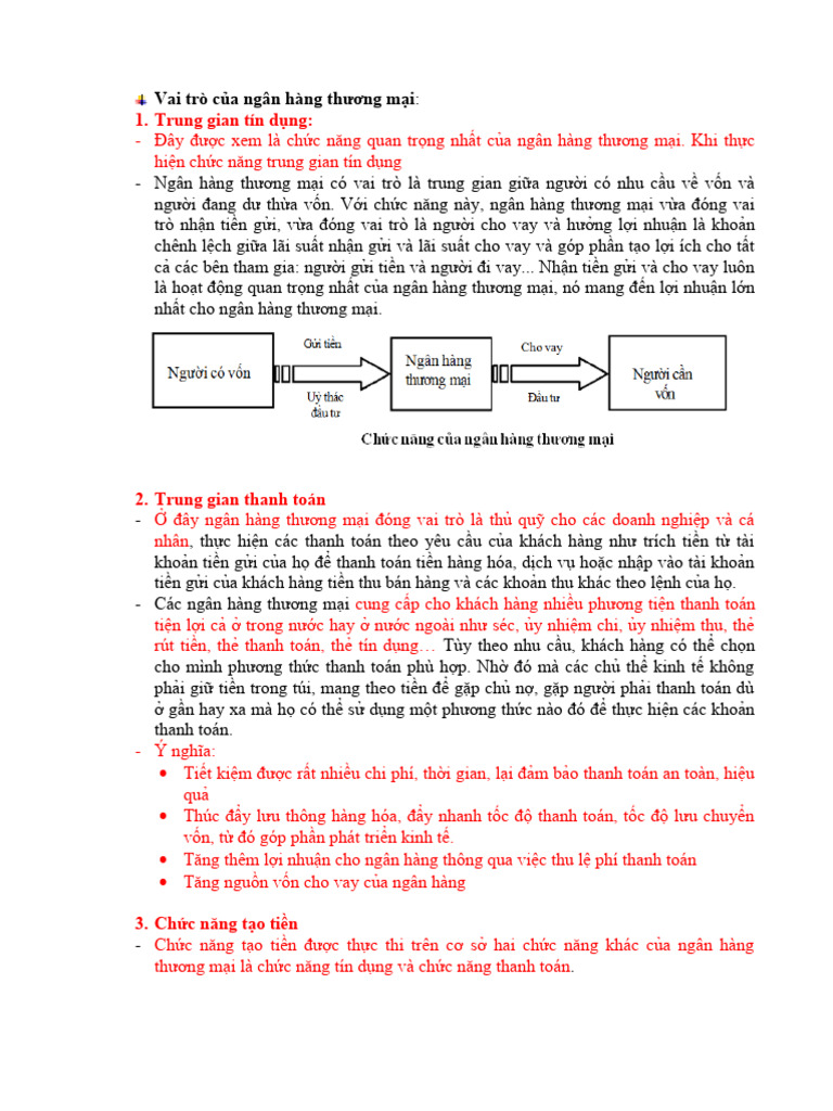 Vai Trò. Phân Lo I NHTM | PDF