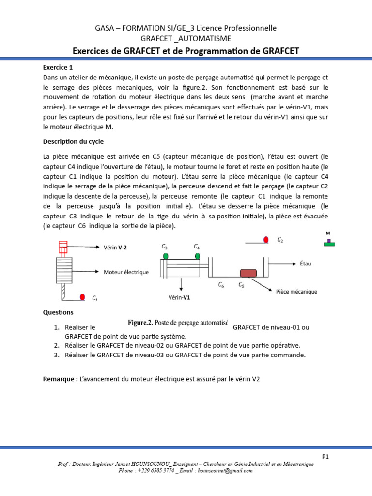 Exercices de GRAFCET Et de Programmation de GRAFCET | PDF
