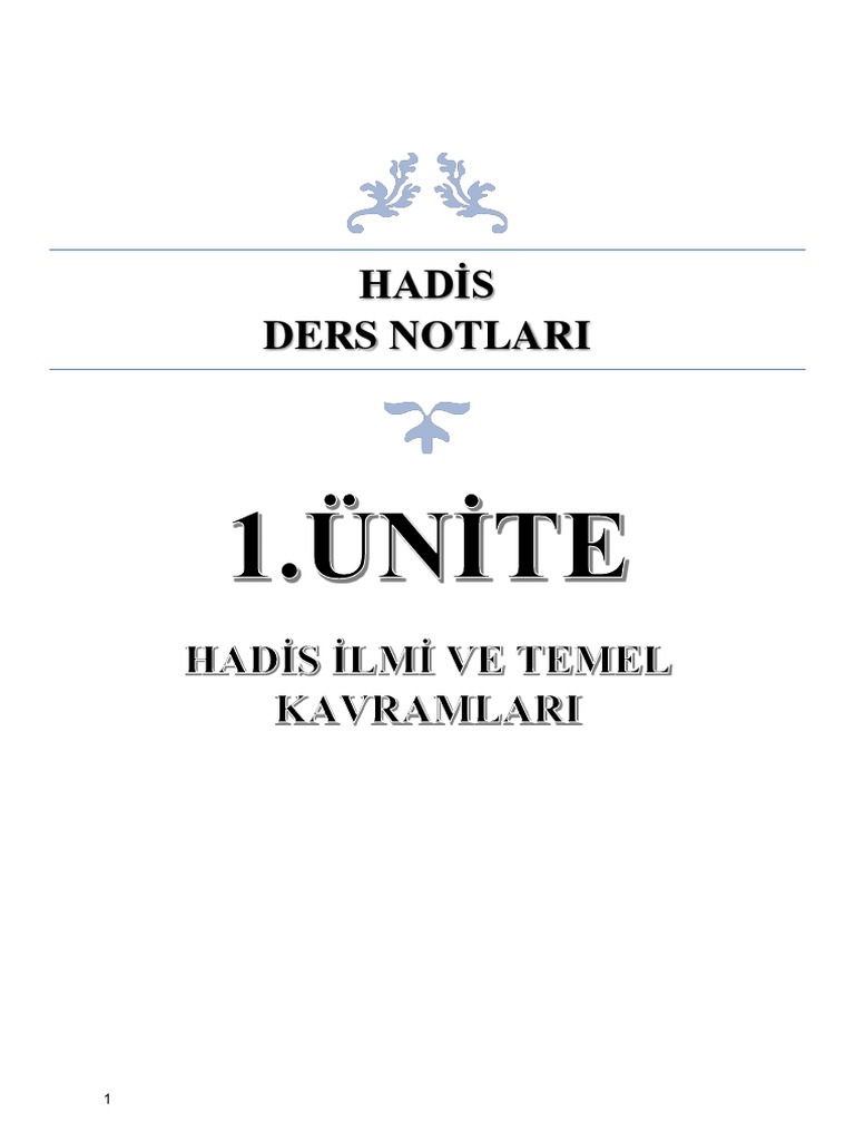 Hadis Ders Notu | PDF