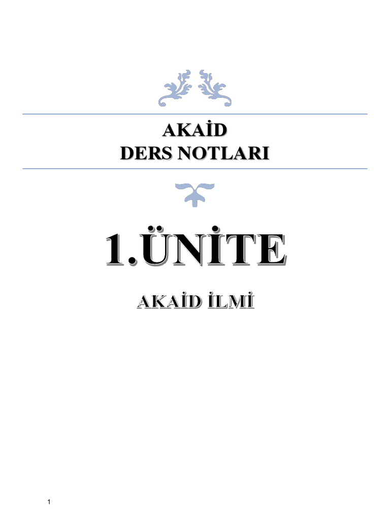 Akaid Ders Notu | PDF