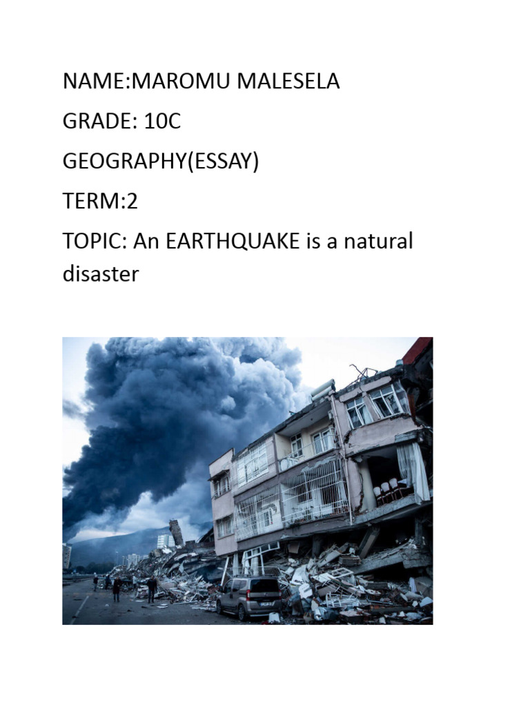 Name:Maromu Malesela Grade: 10C Geography (Essay) TERM:2 TOPIC: An ...