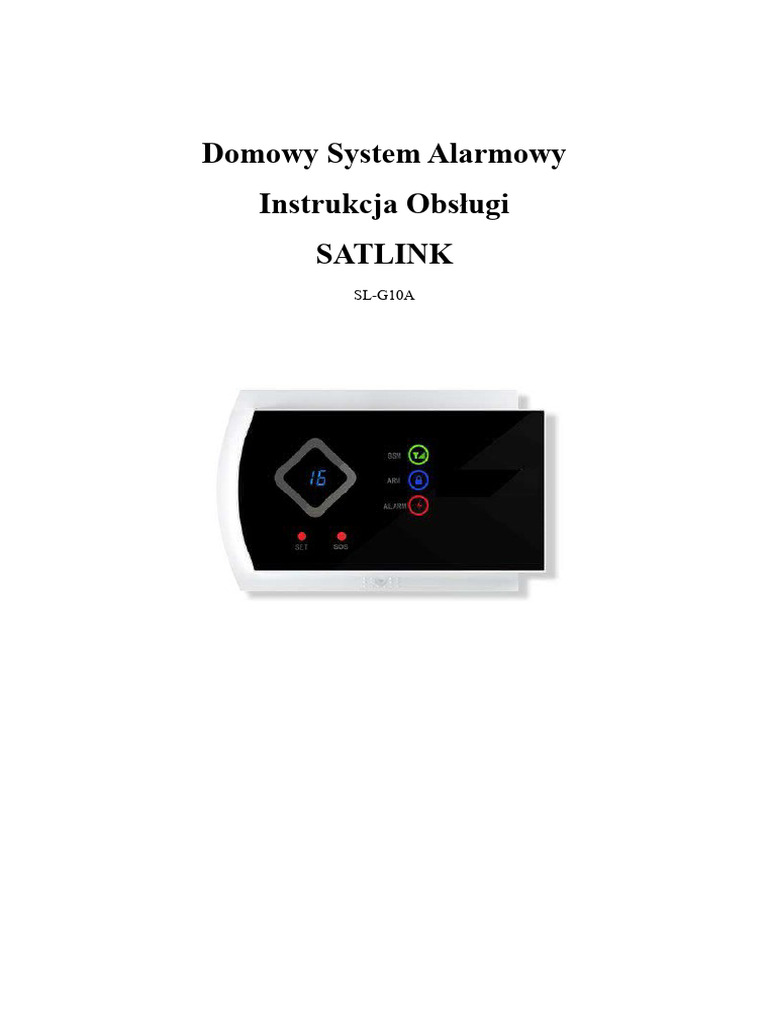 Instrukcja Alarmu SL-G10A | PDF