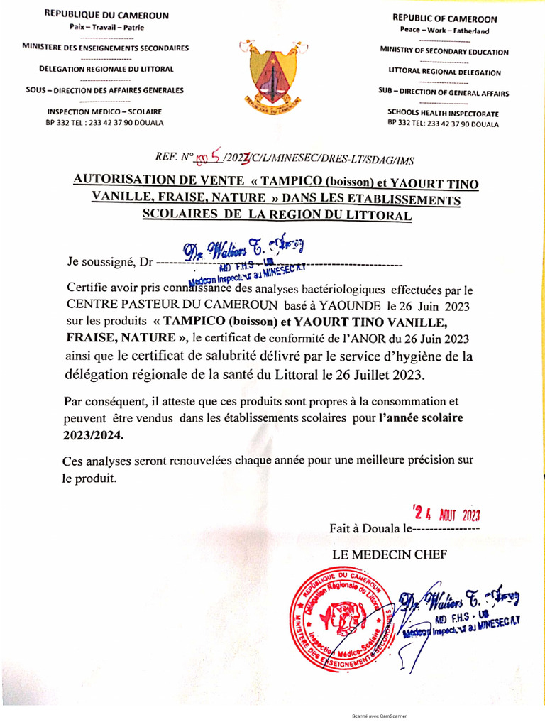 Autorisation de Vente Negcu | PDF