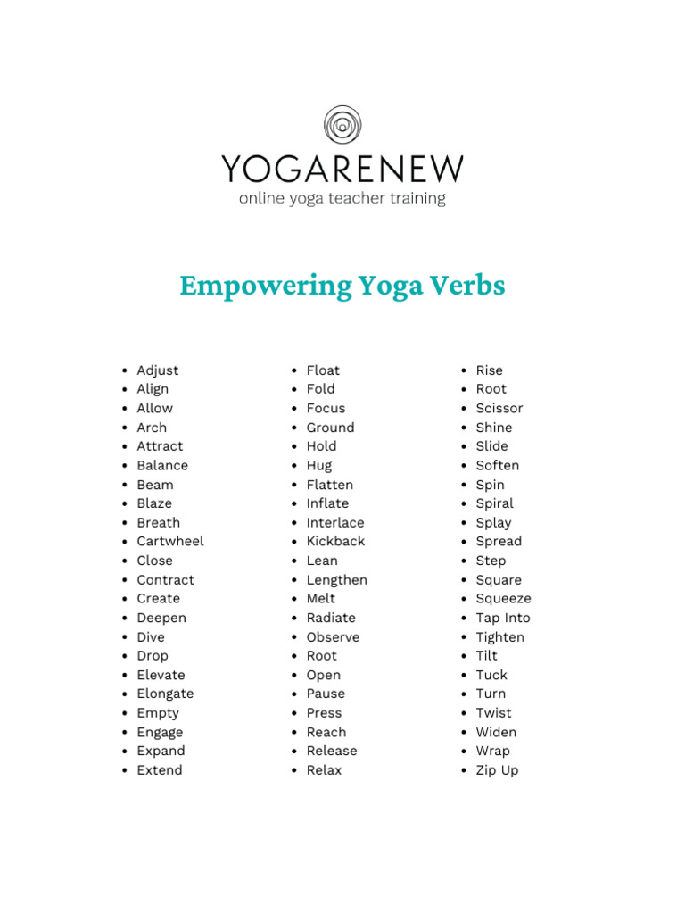 Empowering Yoga Verbs | PDF | Career & Growth