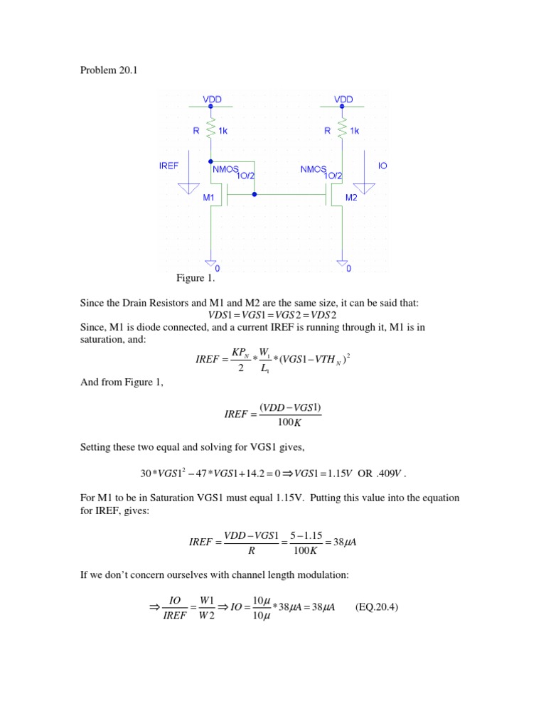 Current Mirrors 20 | PDF | Field Effect Transistor | Mosfet