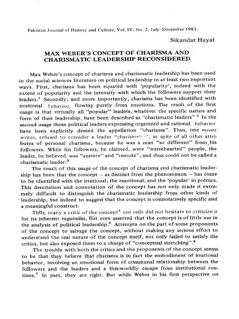 Max Weber's concept-of-Charisma-and-charismatic-leadership ...