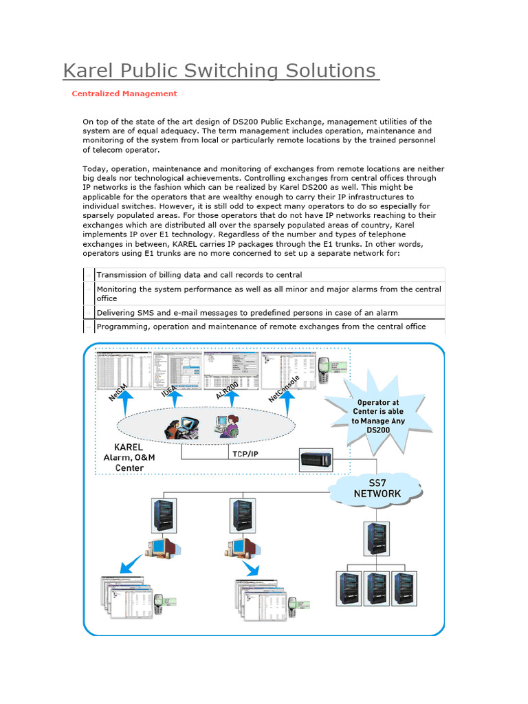 Karel DS200: Centralized Management & Monitoring | PDF | Computer ...
