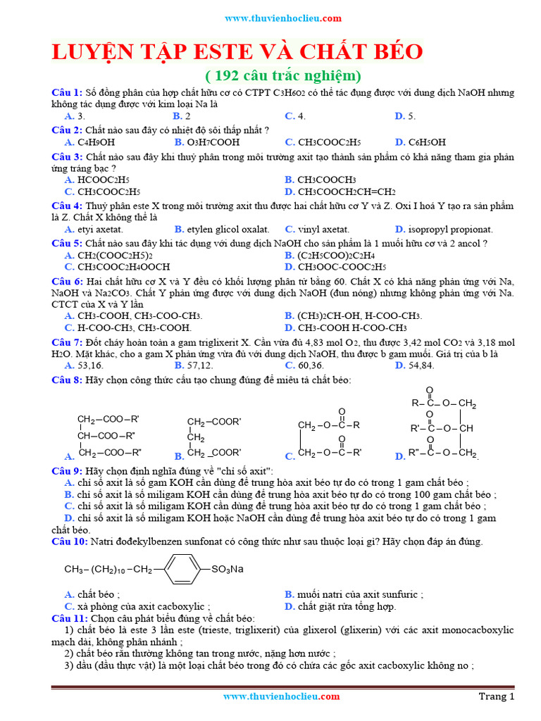 LUYEN TAP ESTE VA CHAT BEO Co Dap An | PDF