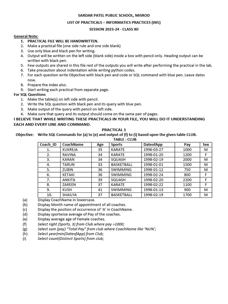Practical File - IP XII-23-24 | PDF | Workweek And Weekend | Computing