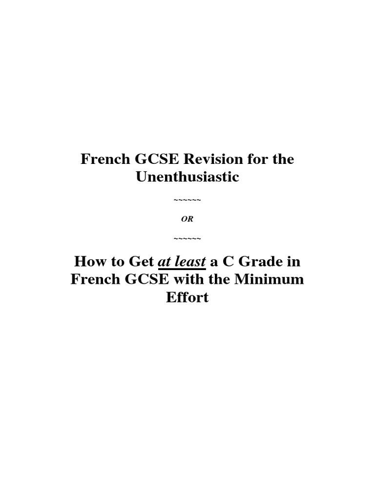 French Revision For The Unenthusiastic | PDF | Foreign Language Studies