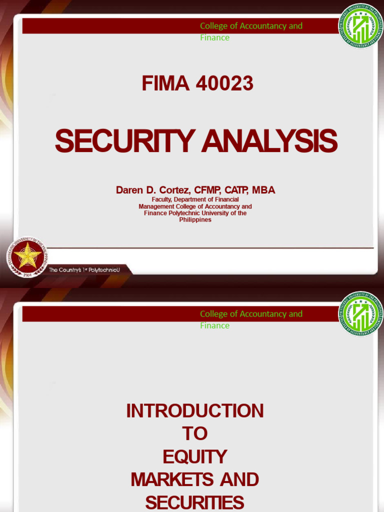 Introduction To Equity Markets and Securities | PDF | Financial Markets ...