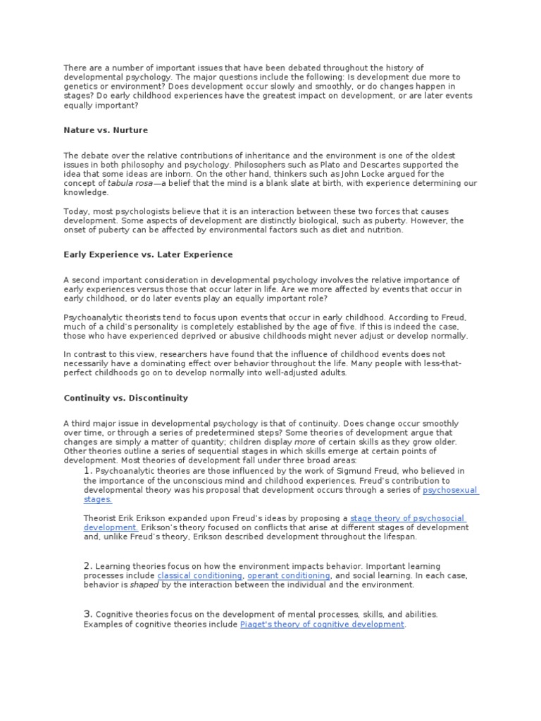 Continuity vs Discontinuity | Developmental Psychology | Metaphysics Of ...