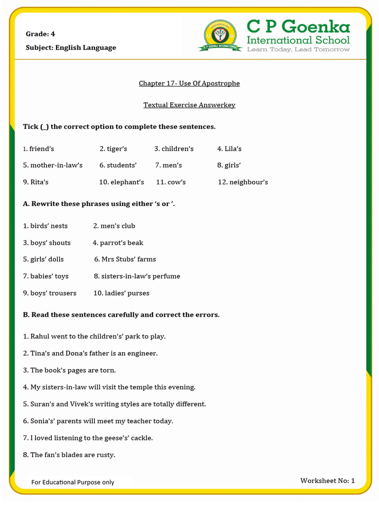 CP English Language G4 C17 Textual Exercise Answerkey | PDF CP English Language G4 C17 Textual Exercise Answerkey | PDF