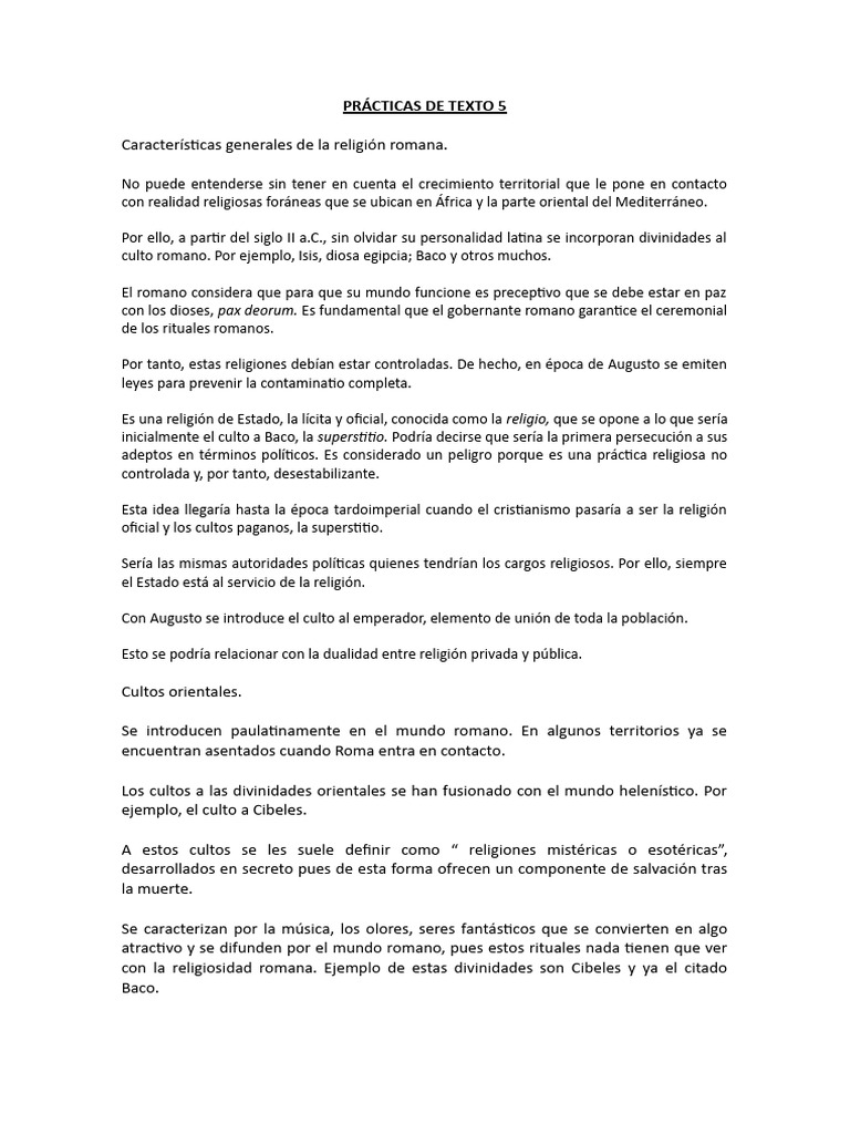 PRÁCTICAS DE TEXTO 5 | PDF | imperio Romano | Roma antigua