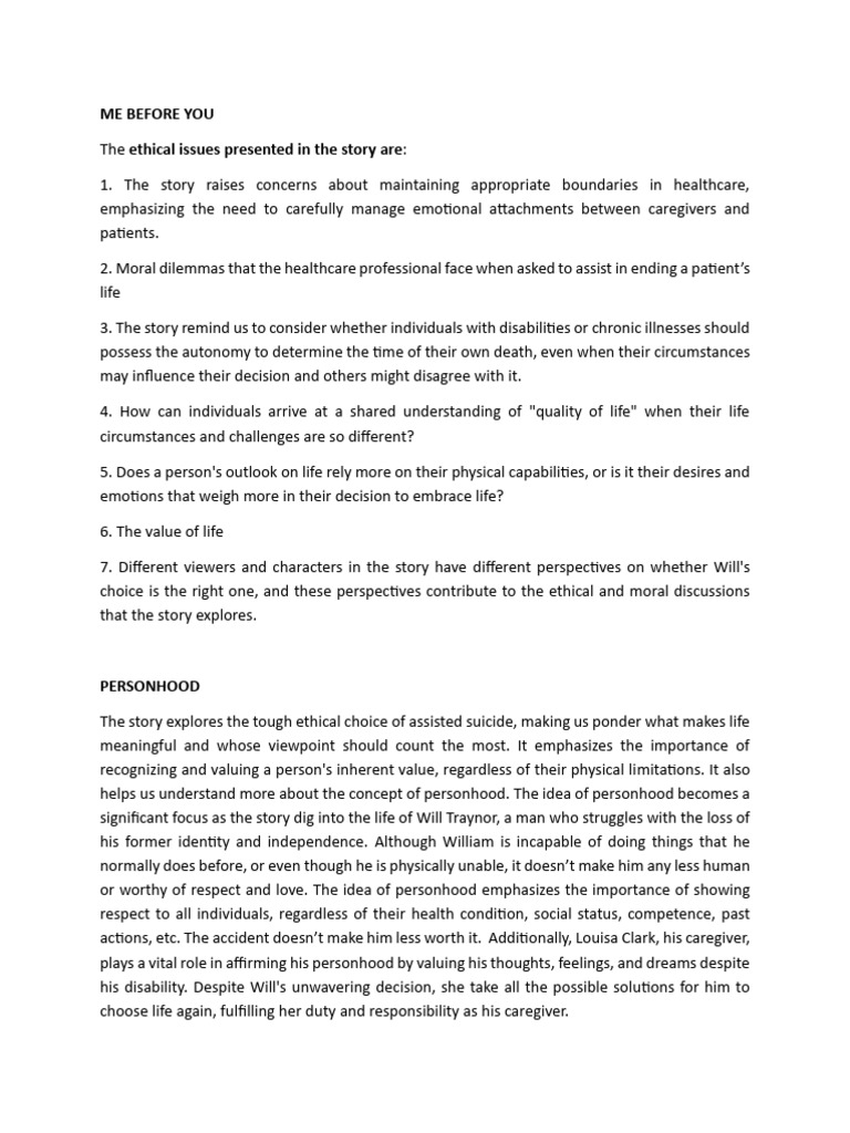 Me Before You | PDF | Free Will | Behavioural Sciences