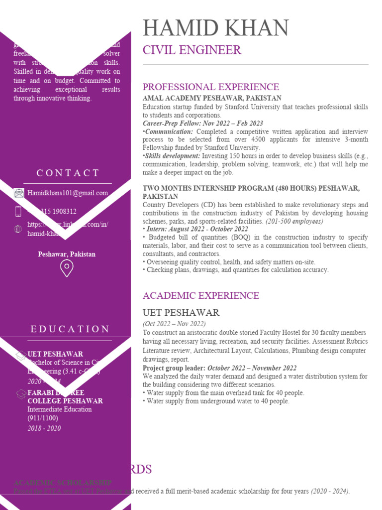 Hamid Khan CV | PDF | Business