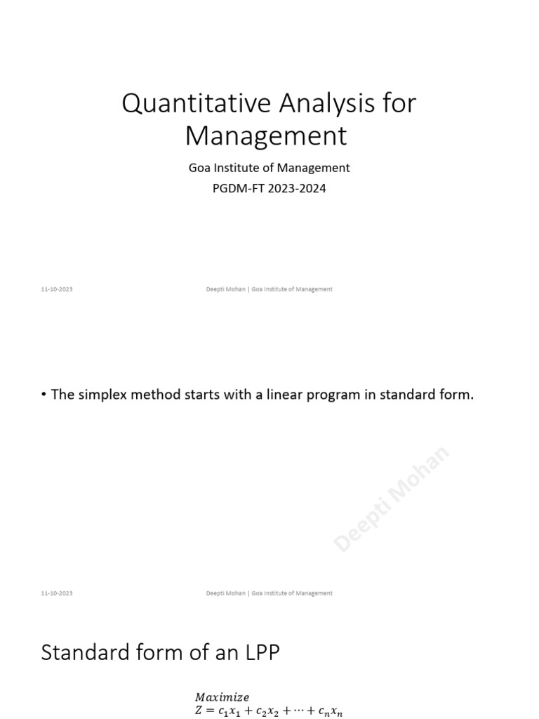 Session 5 - Simplex Method | PDF | Computational Science | Mathematical Analysis