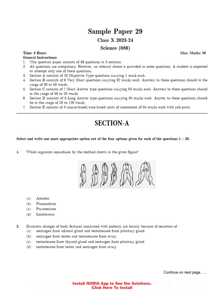 Sample Paper 29 | PDF