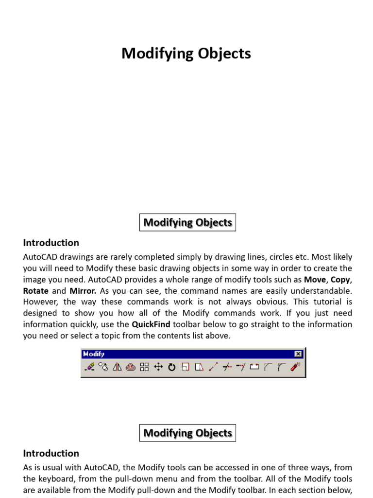 Lesson 5 Modifying Objects | PDF | Angle | Circle Lesson 5 Modifying Objects | PDF | Angle | Circle