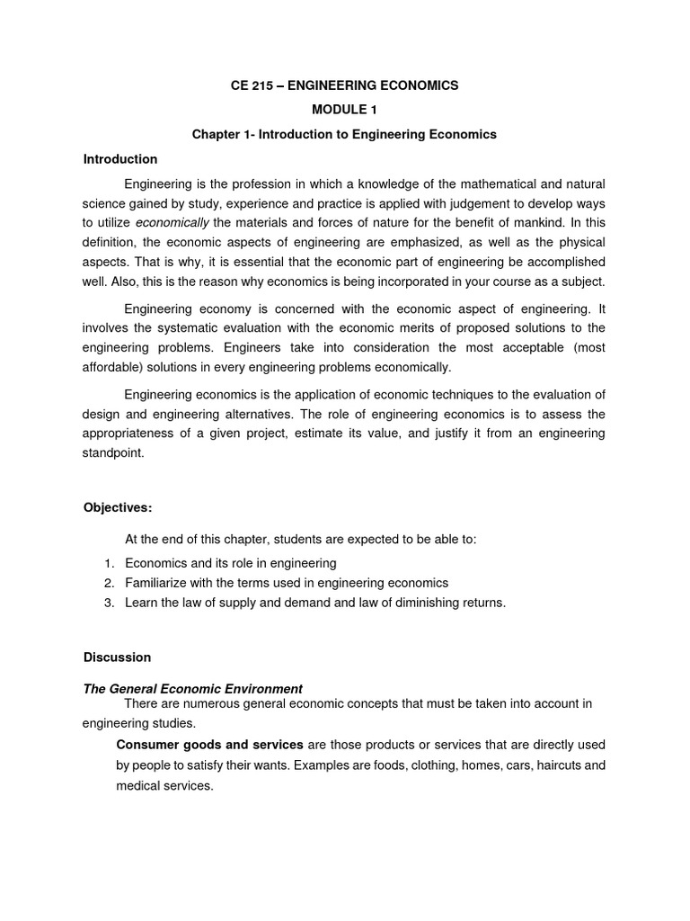 Ce 215 Engineering Econ Module Compilation | PDF | Interest | Cost