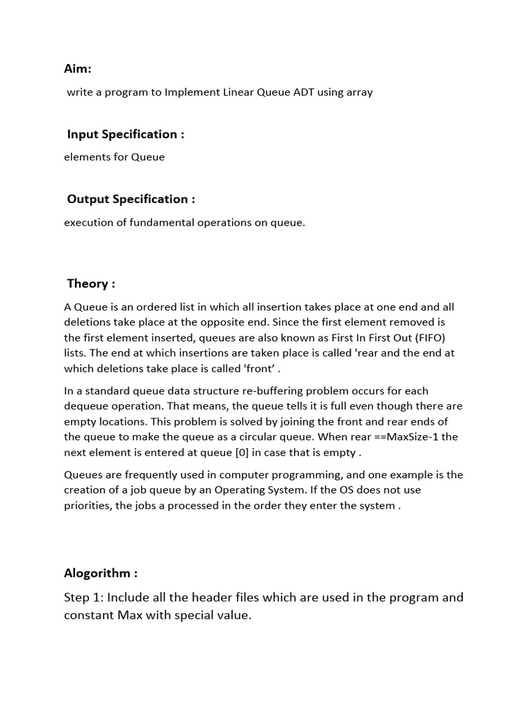 DS Experiment No 04 | PDF | Queue (Abstract Data Type) | Computer Programming