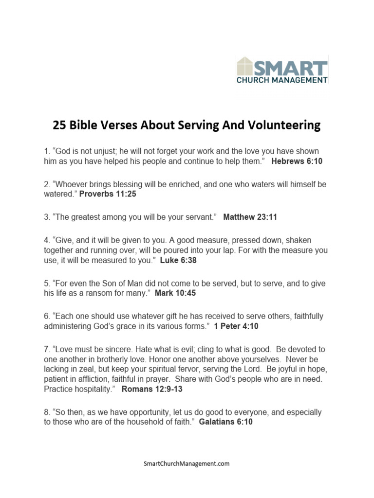 25 Bible Verses About Serving And Volunteering PDF