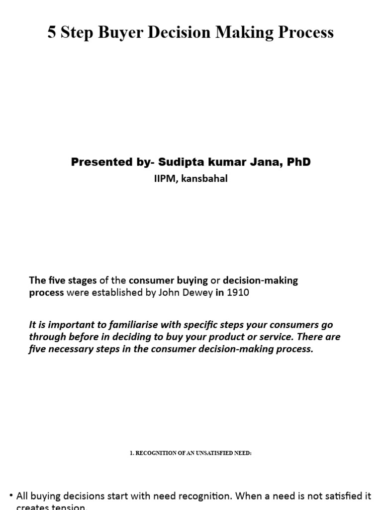 Five Stages of Buyer Decision Process | PDF | Cognition | Psychology