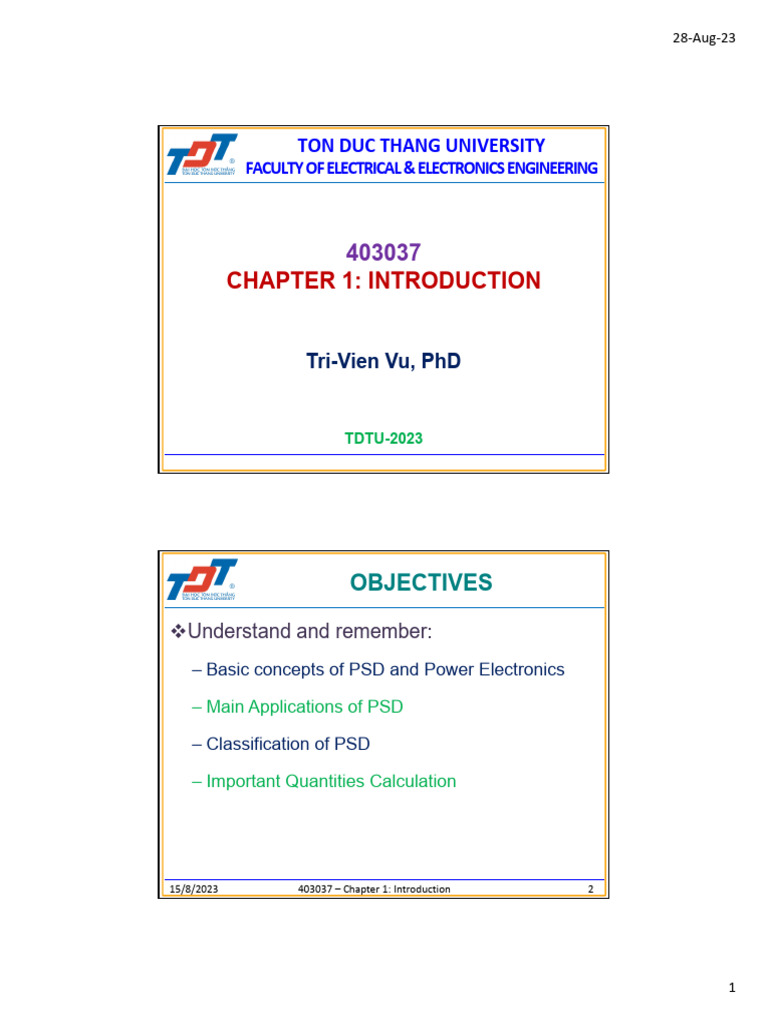 Pe - Chapter 1 - 2023 | PDF | Root Mean Square | Power Electronics