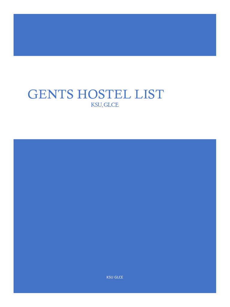 Mens Hostel List | PDF