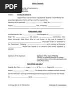 Form For Degree in Absentia | PDF
