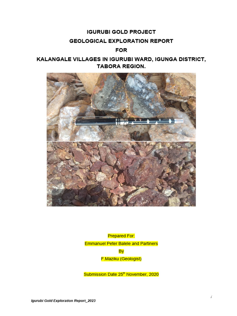 Igurubi Gold Project Geological Report | PDF | Rock (Geology ...