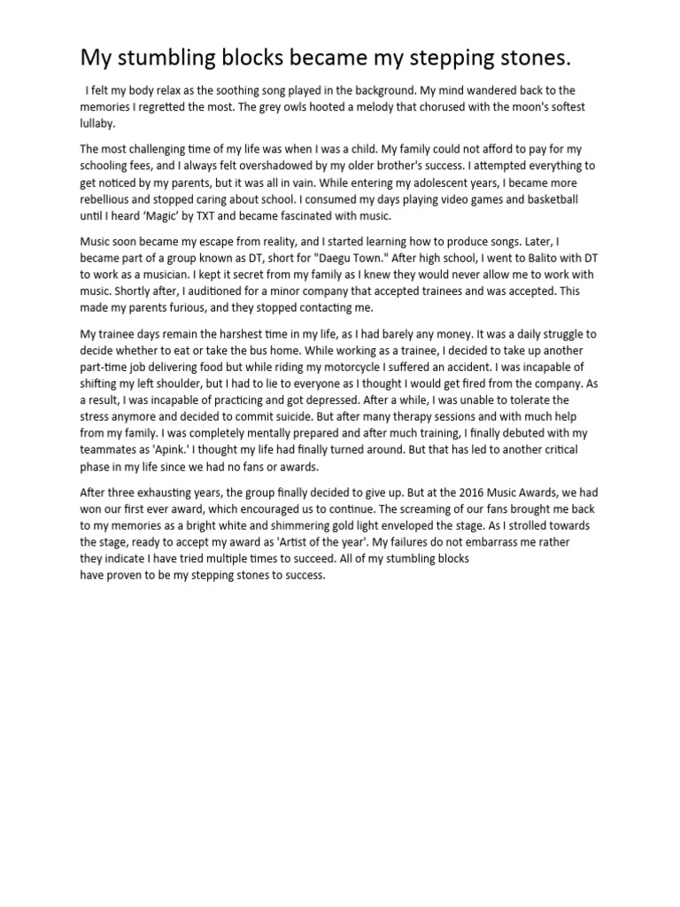 My Stumbling Blocks Became My Stepping Stones1 | Download Free PDF ... My Stumbling Blocks Became My Stepping Stones1 | Download Free PDF ...