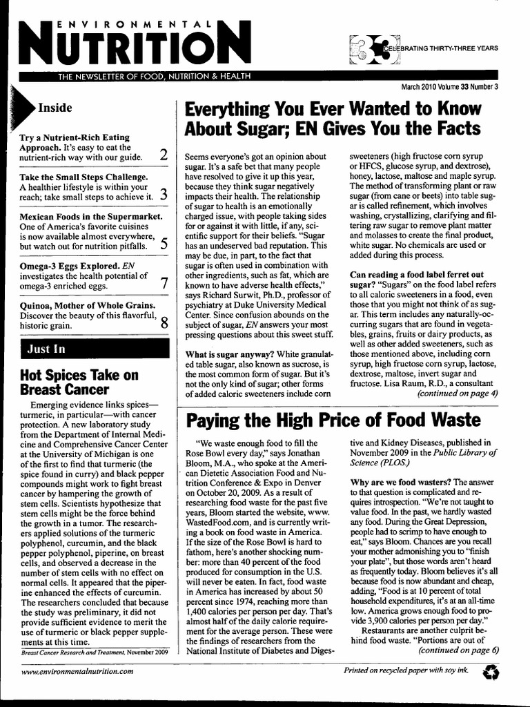 Environmental Nutrition The Newsletter of Food, Nutrition & Healt | PDF ...