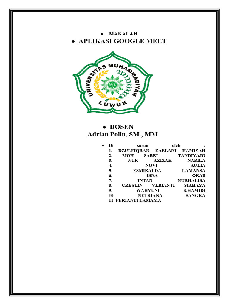 Panduan Penggunaan Aplikasi Google Meet | PDF