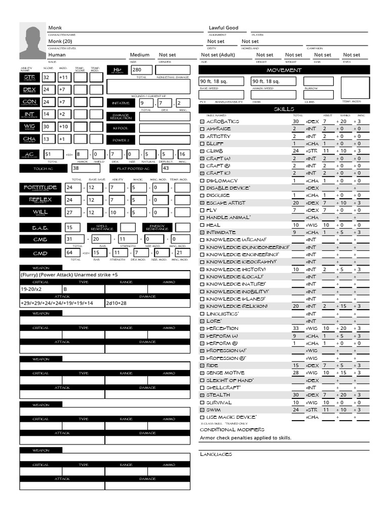 Pathfinder Monk | PDF