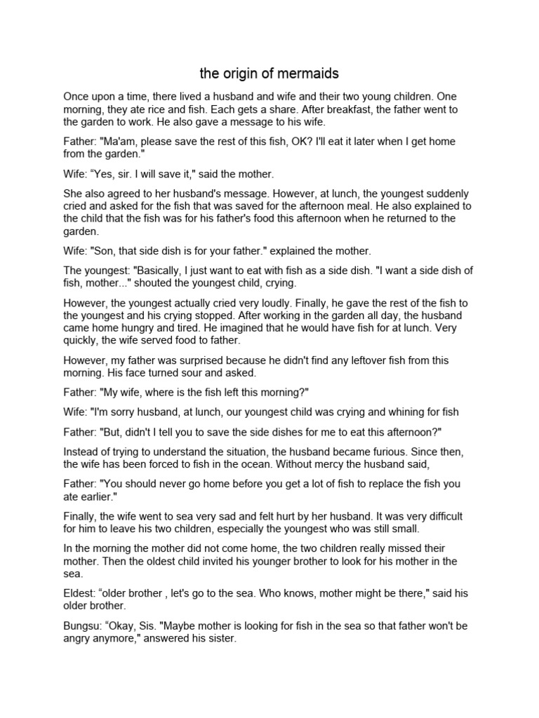 The Origin of Mermaids | PDF | Lunch