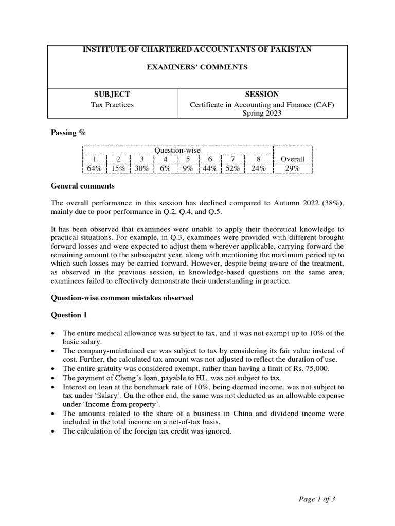 Caf 2 Tax Spring 2023 2 | PDF