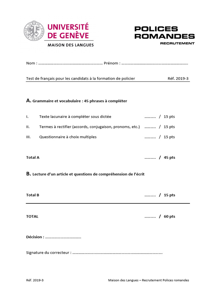 Epreuves Francais | PDF