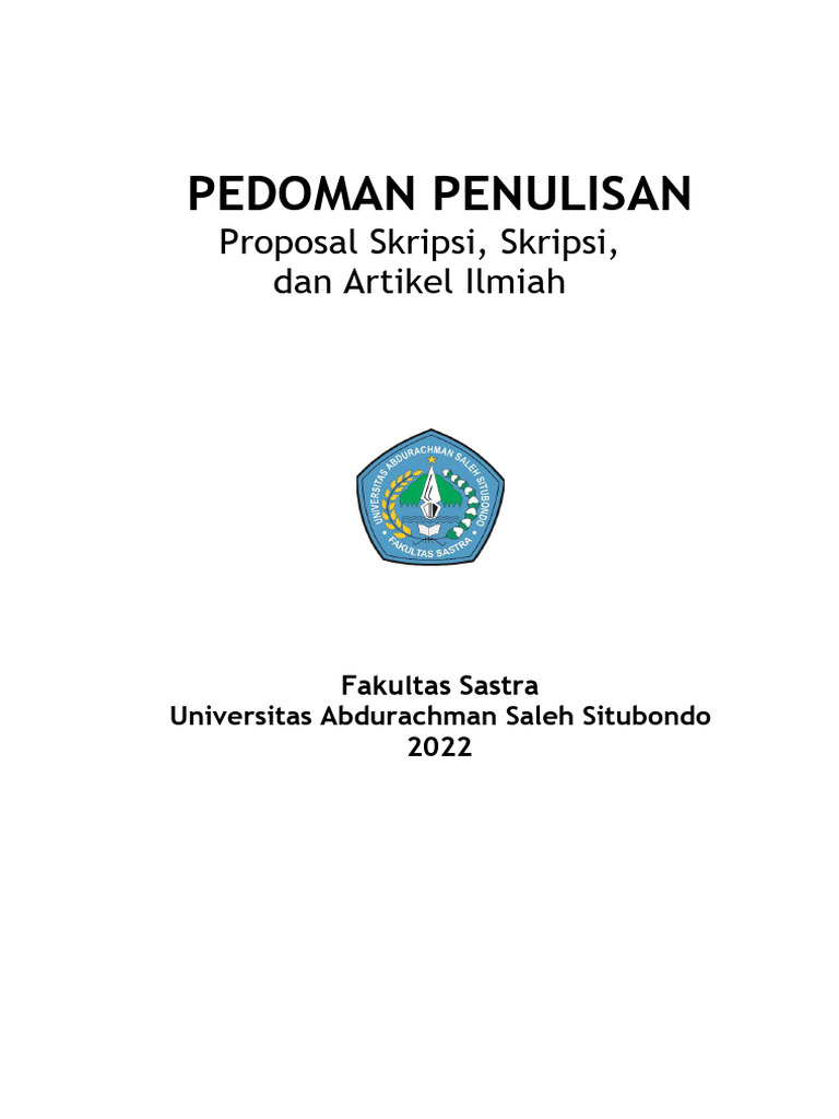 Pedoman Penulisan Proposal Skripsi, Skripsi, Dan Artikel Ilmiah | PDF